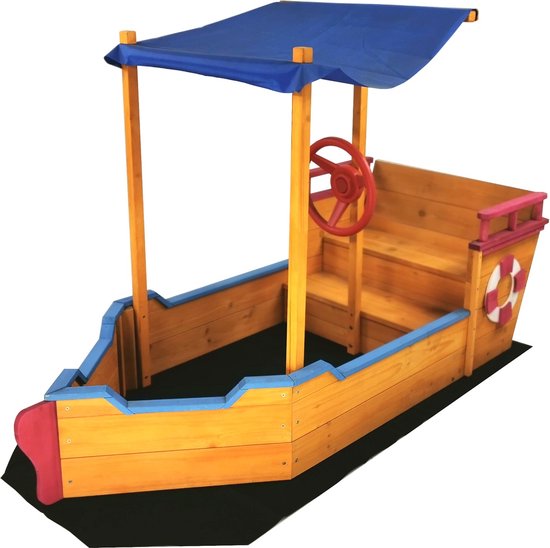 Zandbak boot met dak, zandbak, overdekt, zandbak | bol