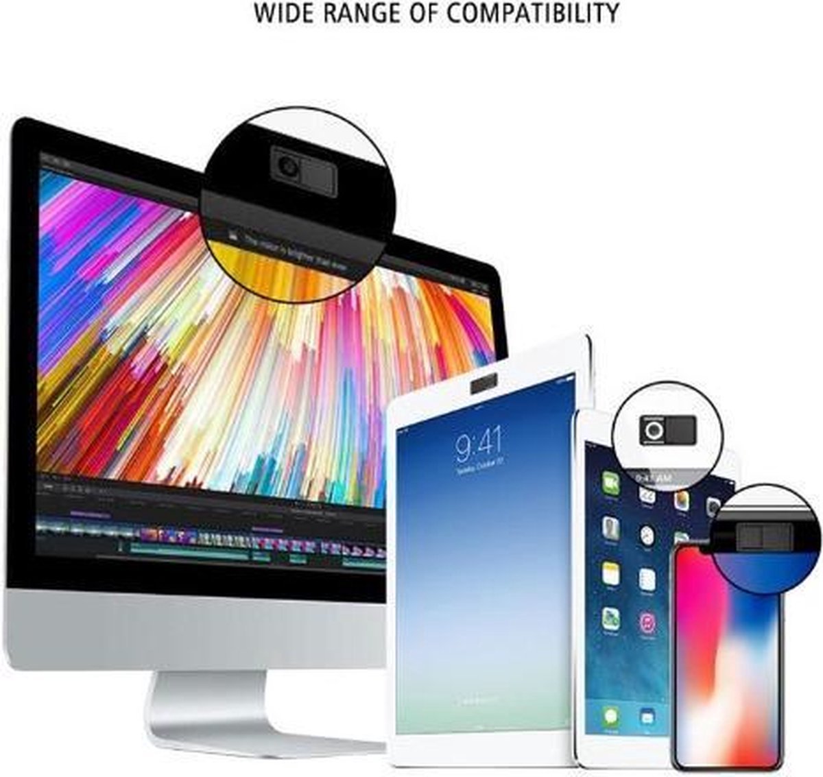 Webcam cover - Privacy schuifje camera - Hard plastic - Ultra dun - PC ...