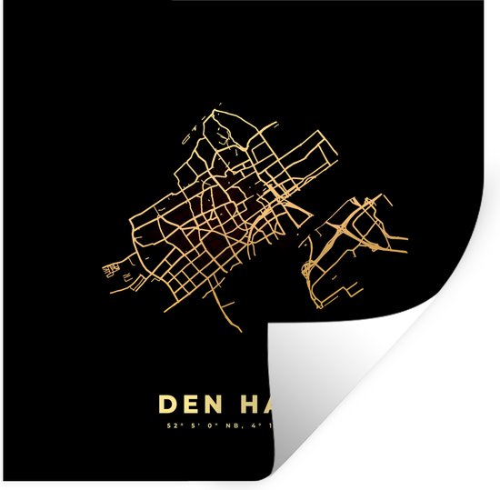 Muurstickers - Sticker Folie - Den Haag - Plattegrond - Stadskaart ...