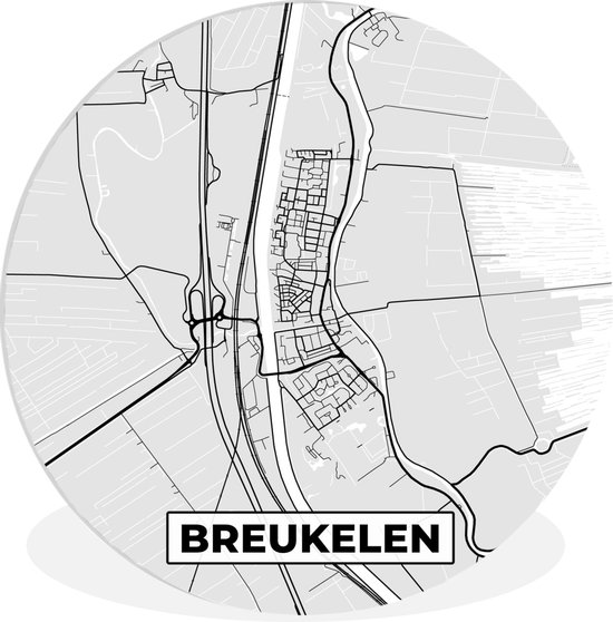 Wall Circle - Wall Circle Indoor - Breukelen - Carte - Zwart Wit ...