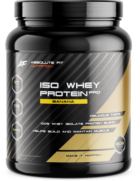 Iso Whey Protein Pro 908 gr Banaan - Banana + Gratis Shakebeker - Whey Isolaat -... | bol