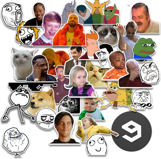 Meme stickers - 50 stuks - Grappige stickers - Bekende meme stickers ...