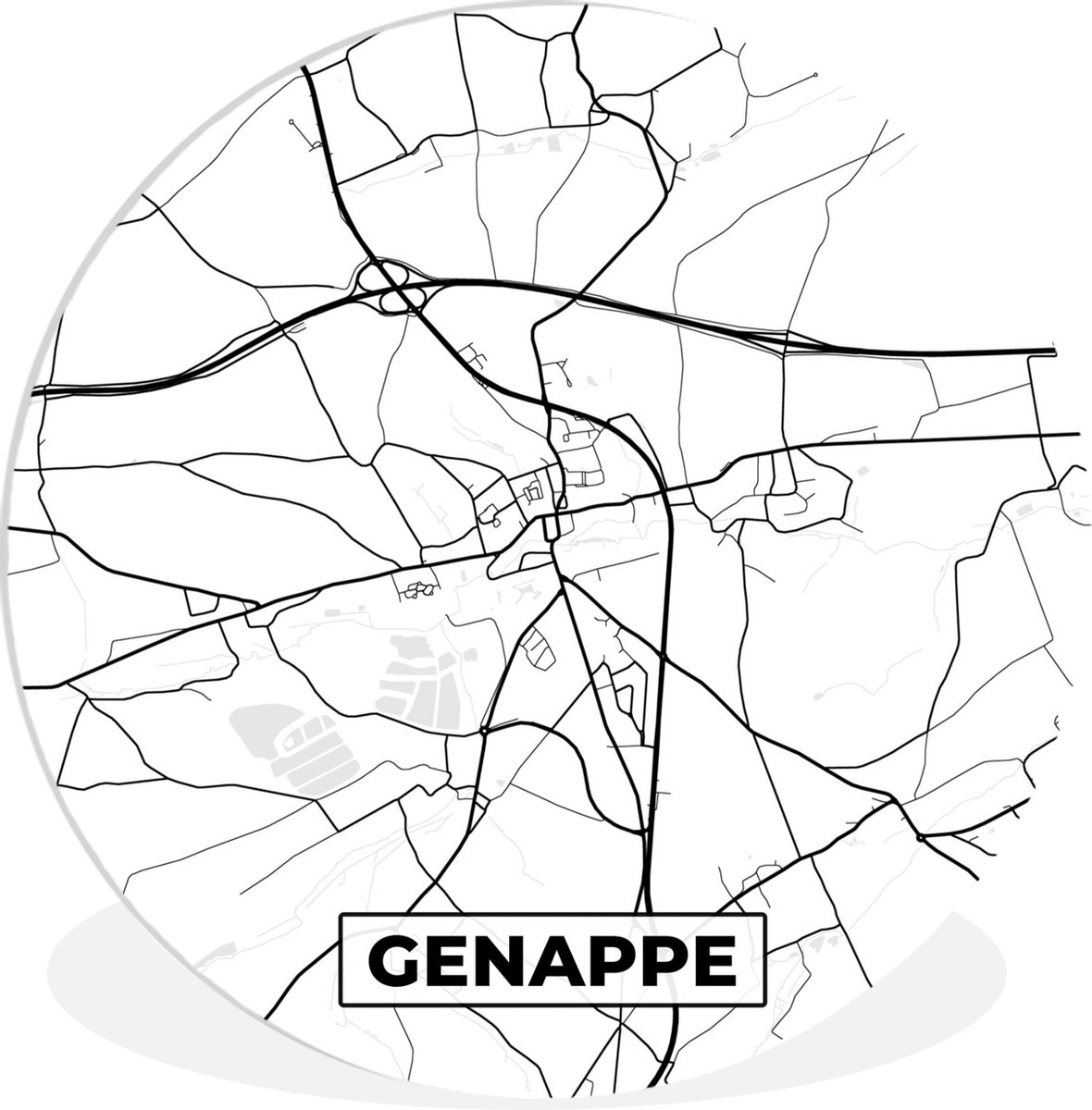 Wall Circle - Wall Circle Indoor - City Map - Map - België - Zwart Wit ...
