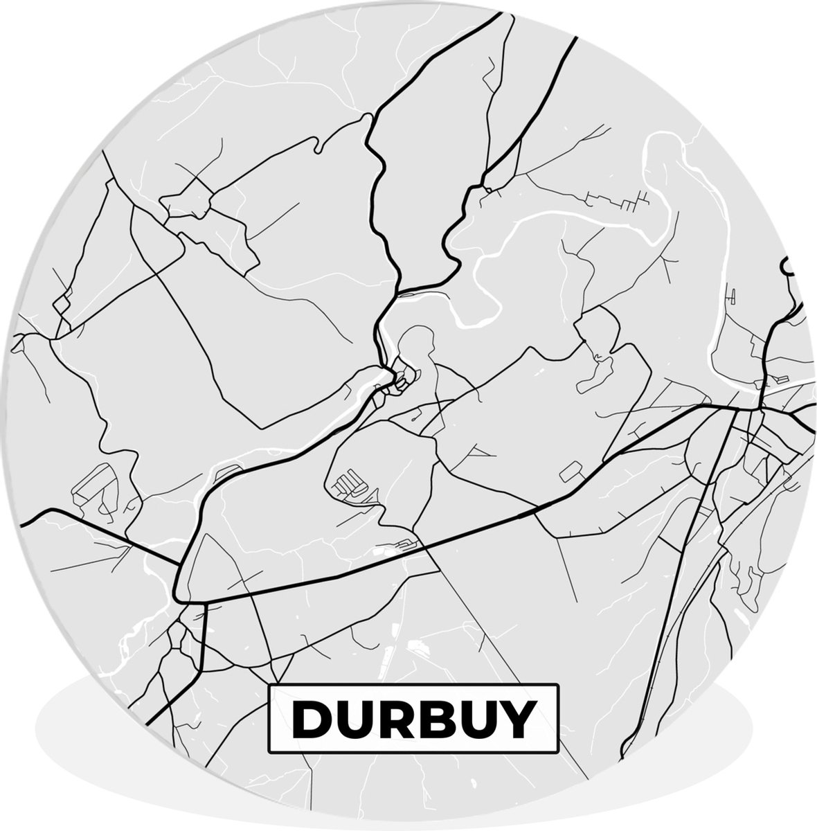 Wall Circle - Wall Circle Indoor - City Map - Zwart Wit - Carte ...