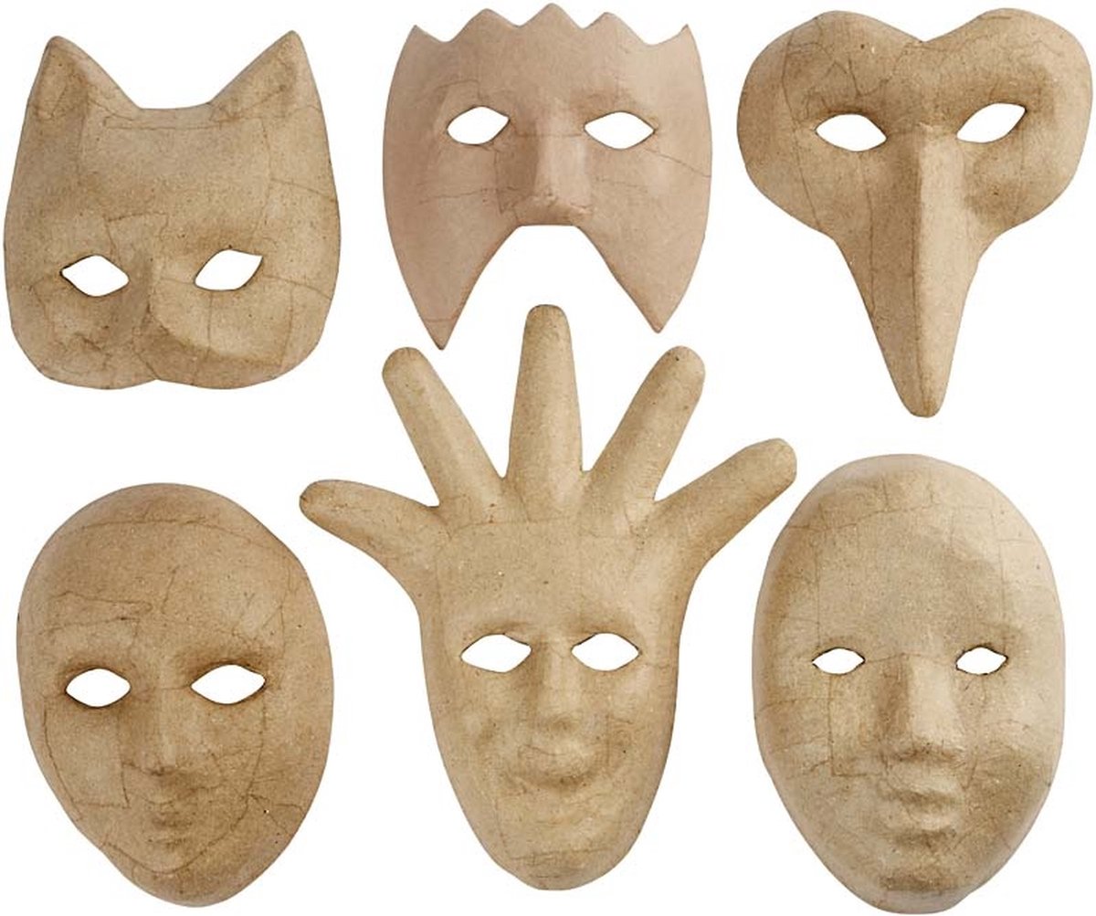 Creotime Maskers Papier-maché 6 Stuks | bol.com
