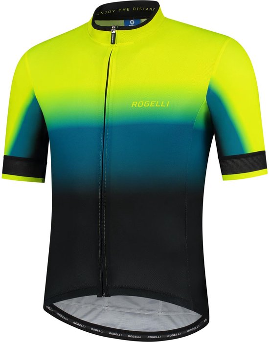 Rogelli Wielershirt KM Horizon Blauw/Fluor-Geel Fluor - Maat XL | bol.com