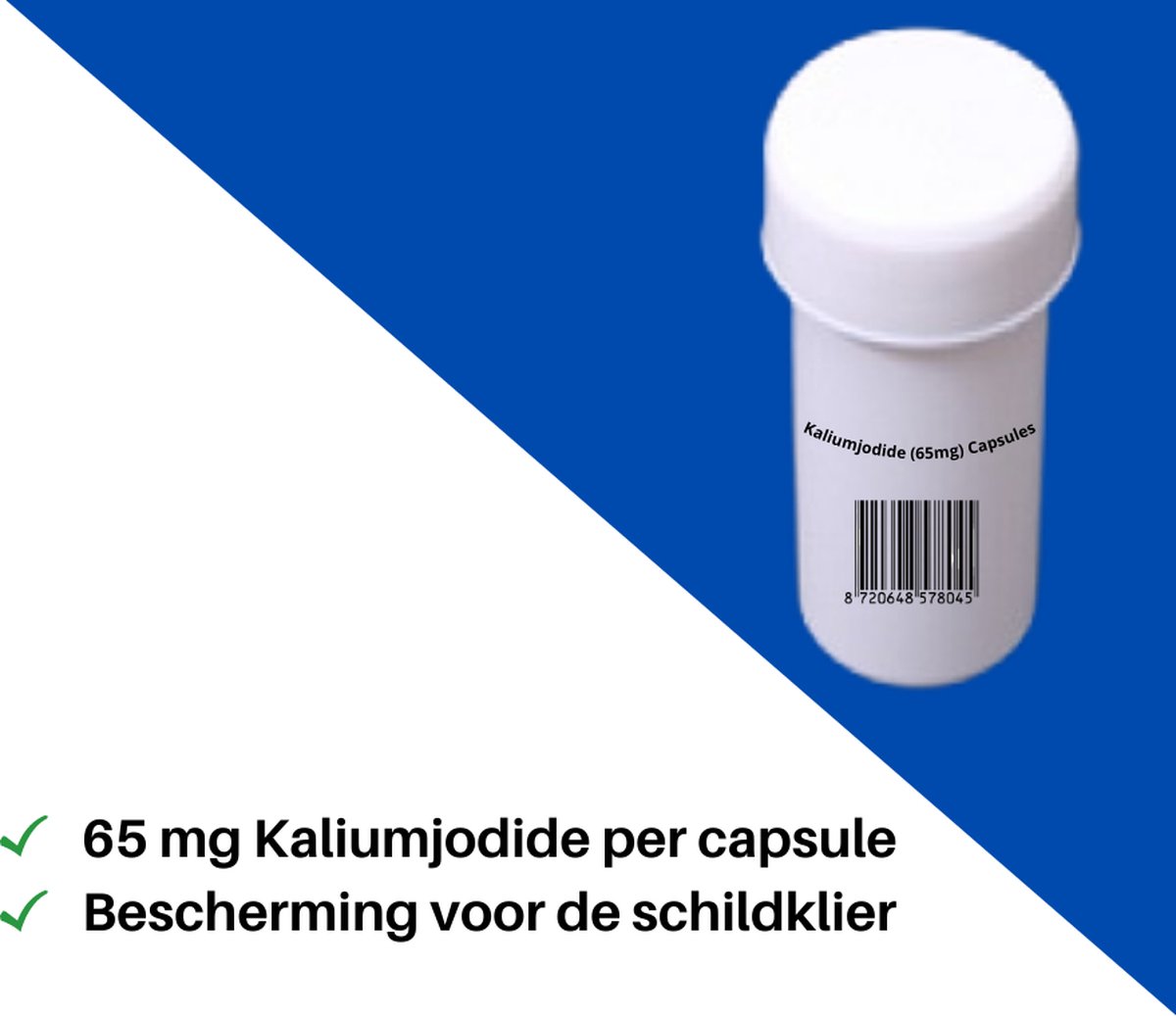 Jodium tabletten capsulevorm - Kaliumjodide (65mg) Capsules - Straling ...