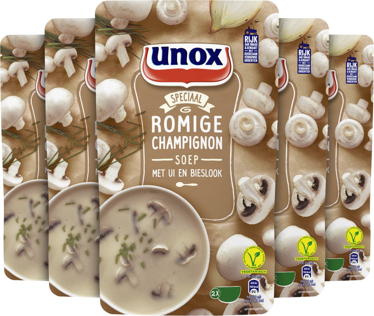 Unox Soep Champignon - 5 x 570 ml - voordeelverpakking | bol.com