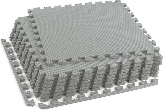 Fitness puzzelmat - 50x50x1cm - 8 stuks - grijs | bol