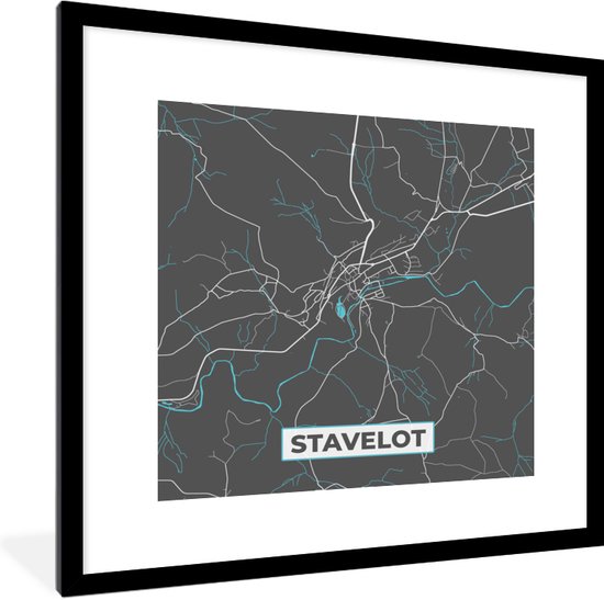 Fotolijst incl. Poster - Kaart – Plattegrond – Stadskaart – Stavelot ...