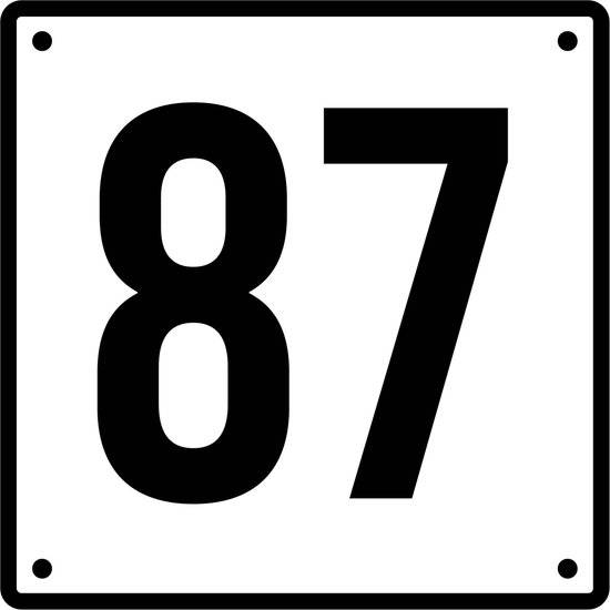 Huisnummerbord 87 - Incl. Schroeven en Pluggen – Acrylaat - 10 x 10 cm ...