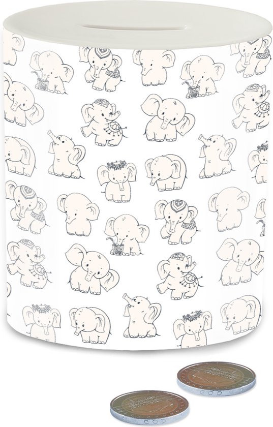 Spaarpot - Spaarblik - Olifant - Patroon - Baby - Spaarpotten ...