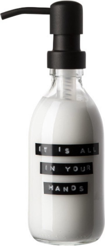 Hand lotion transparent glass 250ml black IT IS ALL IN YOUR HANDS | bol