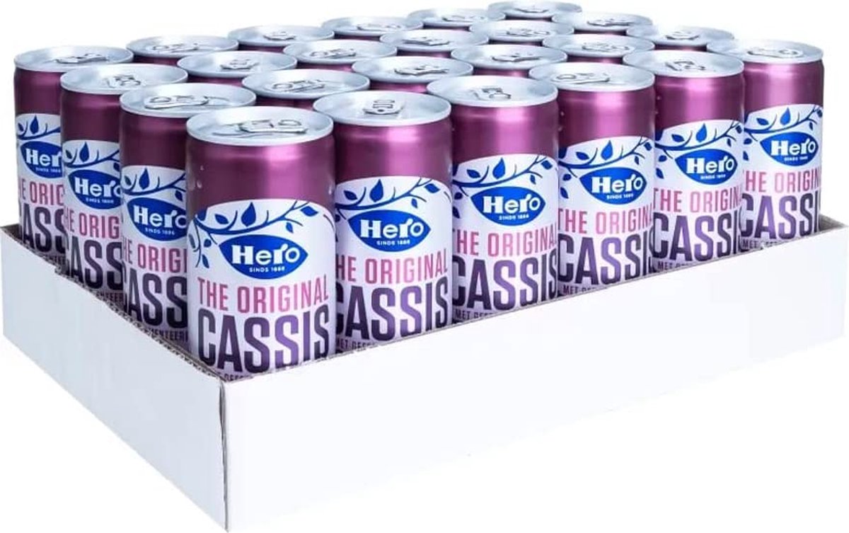 Hero Cassis Frisdrank Blikjes - The Original - Gemaakt van Zwarte ...