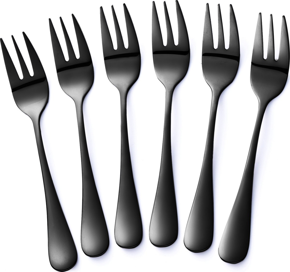 Alheco 6 gebaksvorkjes - RVS - Kleine vorkjes set - Zwart | bol