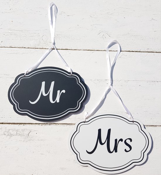 Mr and Mrs houten decoratie borden - trouwen - huwelijk - bruiloft - decoratie | bol.com