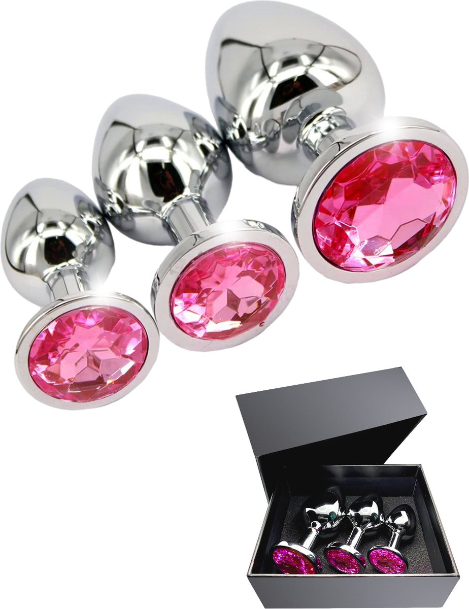 Luxe Metalen Buttplug Set Sex Toys Voor Mannen 3 X Anaal Dildo