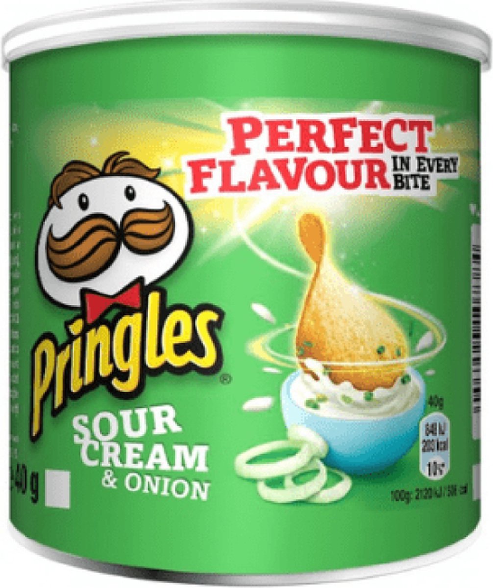 Pringles Zure Room & Ui 12 Blikjes van 40 g | bol.com