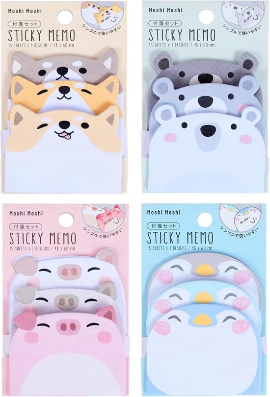 Cute Animals Sticky Notes - Dierlijke Notities voor School - Kantoor ...