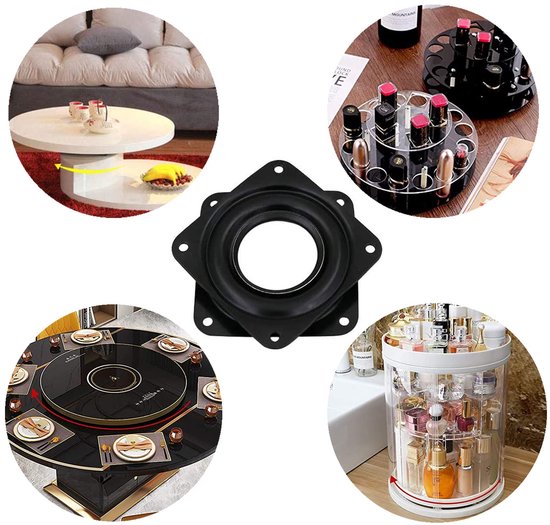 XPOOP 4Pcs Square Rotary Bearings 360 Degree Turning Plates Turning ...