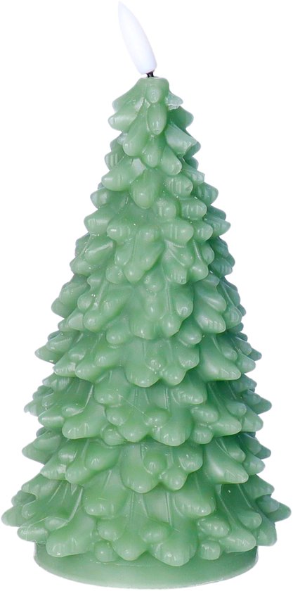 Anna's Collection LED kerstboom kaars - groen - 20 cm - kerstkaars ...