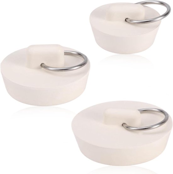 Allecto plus - Set van 3 Rubberen Gootsteen Afvoer Stoppers met Ophang ...