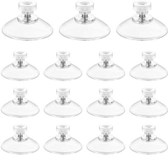 15-pack Zuignappen met Schroefdraad Ø 40mm - Transparante Zuignappen ...