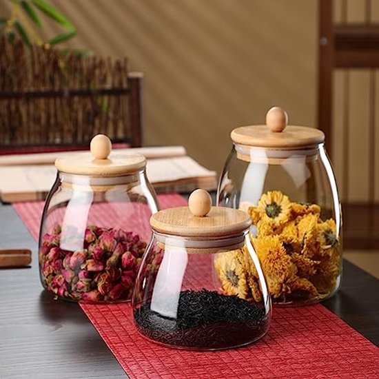 300ml Glass Airtight Storage Pot Container Decorative Coffee Nuts ...