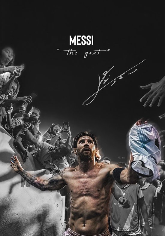 Lionel Messi Poster – “The GOAT” Design – A4 (21 x 30 cm) – Inclusief ...
