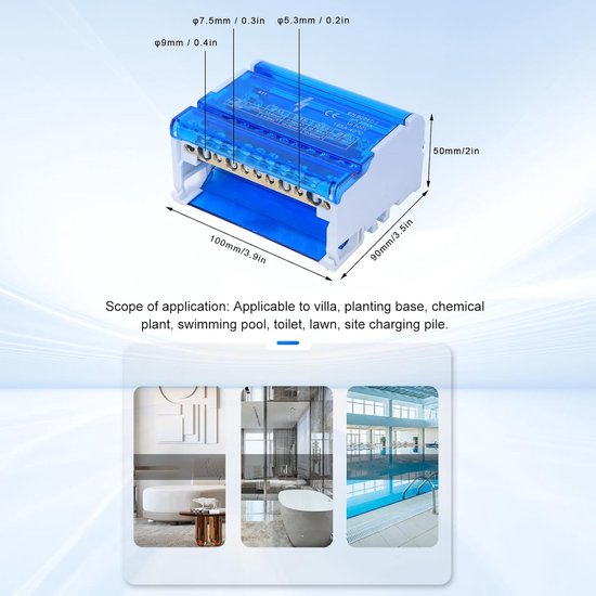 DIN Rail Terminal Block Divider - 4-Step Single Phase Junction Box ...