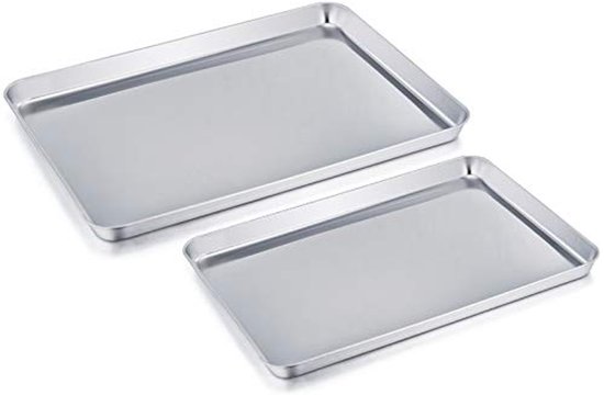 Set van 2 Rvs Bakplaten - Rechthoekige Bakvorm voor Gezond Koken en ...