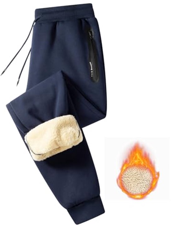 Pantalon de Jogging pour Hommes Doublé de Polaire - Chaud et ...