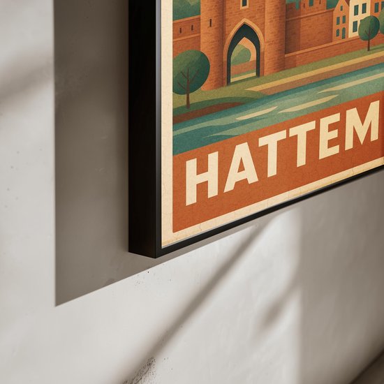 Hattem Poster - Steden Posters - Nederland - Tekst - Dijkpoort - Grote ...