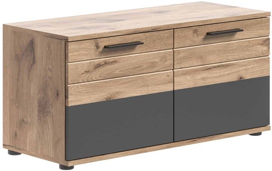 Mason bank met opbergruimte eik decor - 90x51x37cm | bol