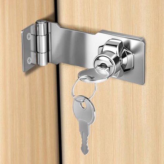Sleutelslot 10,5 cm - Veiligheidsdeursluiting met 2 Sleutels voor Kast ...