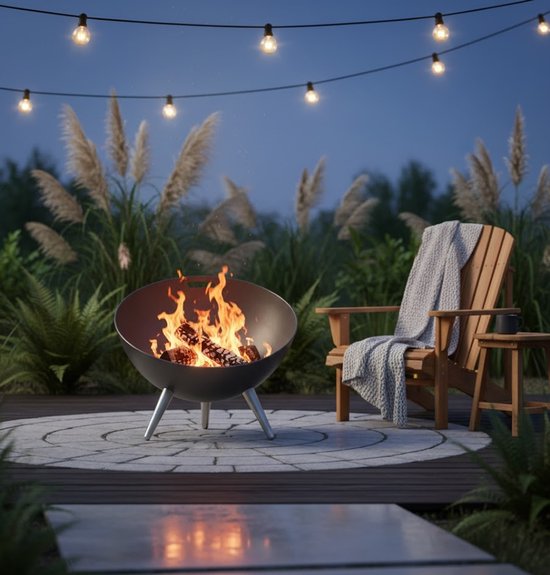 Buitenhaard FireGlobe Luxe – Design Tuinhaard Rond – Houtgestookte ...
