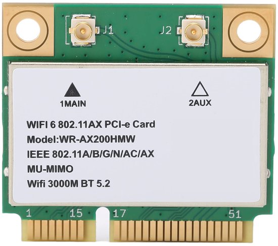 WiFi6 Draadloze Netkaart, Bluetooth 5.2, Dual Band 2974M WiFi6 MU MIMO ...