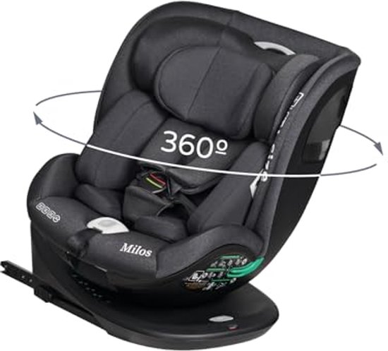 Autostoel I-Size Groep 0/1/2/3 met Isofix en Top Tether – Draaibaar tot ...