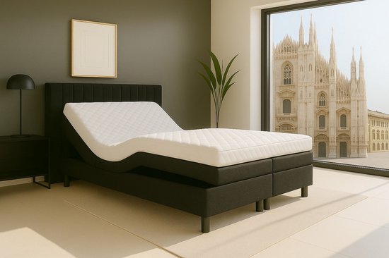 Boxspring Milano Elektrisch verstelbaar 120x200 cm Zwart | bol