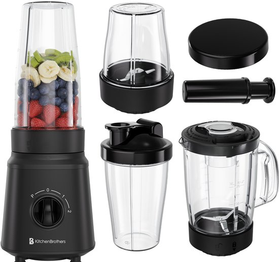 KitchenBrothers Blender - Complete Set - 2x 750ml Kan - Grinder - To-Go ...
