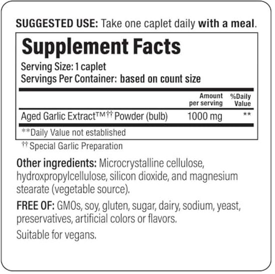 Aged Garlic Extract 1000mg - Dagelijkse Cardiovasculaire Ondersteuning ...