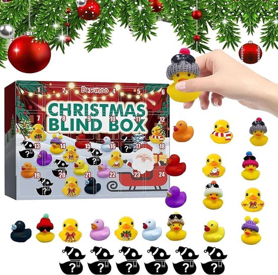 18-delige Rubber Eend Adventskalender 2026 – Upgraded Kerst Countdown ...