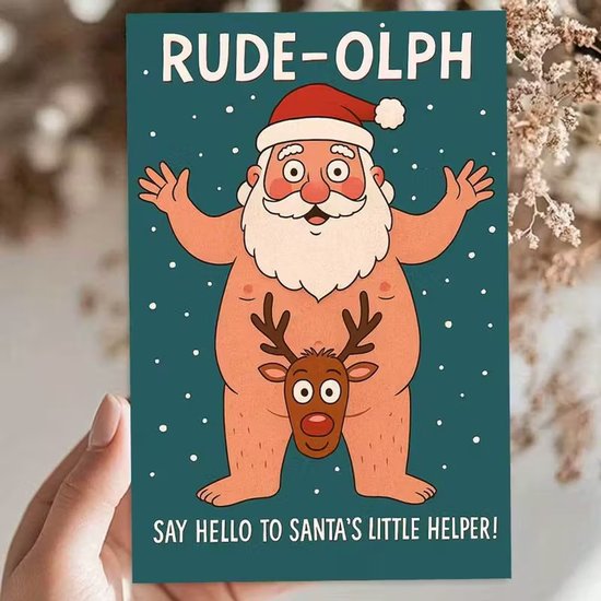 PostLOL Grappige Kerstkaart ‘Rude Olph’ – grappige kerstkaart met ...