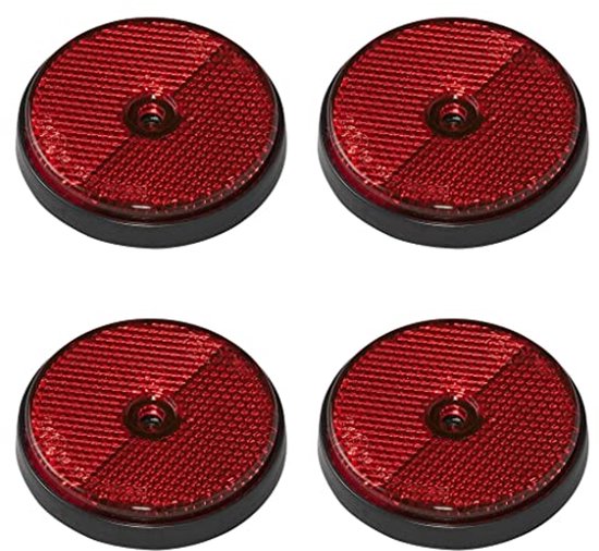 Rode ronde reflectoren set van 4, E4-getest, diameter 60 mm voor ...