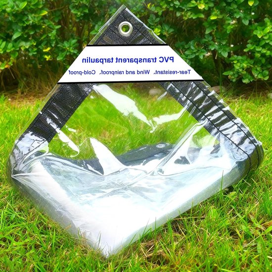 Transparant dekzeil 2x3 meter met oogjes en stof versterkte randen ...