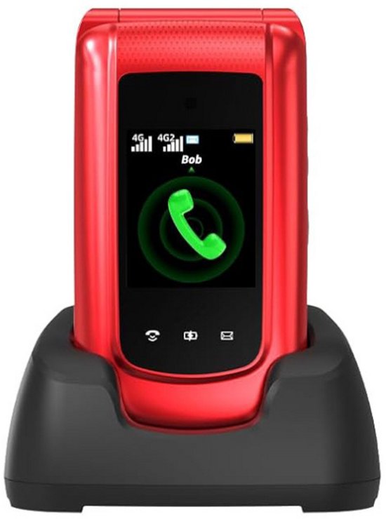 Senioren Mobiele Telefoon 4g - Senioren GSM - Rood met zwart | bol