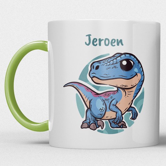 kindermok/kinderbeker | gepersonaliseerd met naam | met dino/dinosaurus ...