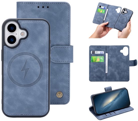 Casemania – Bookcase 2-1 MagSafe – iPhone 17 Grijs | bol