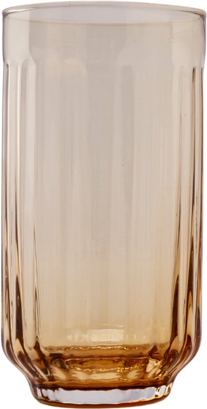XLBoom Mila Highball Amber Set van 4 – Mondgeblazen glazen longdrink ...