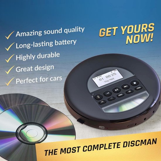 Solene Discman - Draagbare CD-speler - Bluetooth - FM-Radio ...